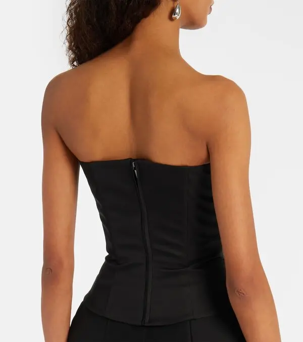 Magda Butrym Ruffled Bustier Top In Wool And Silk