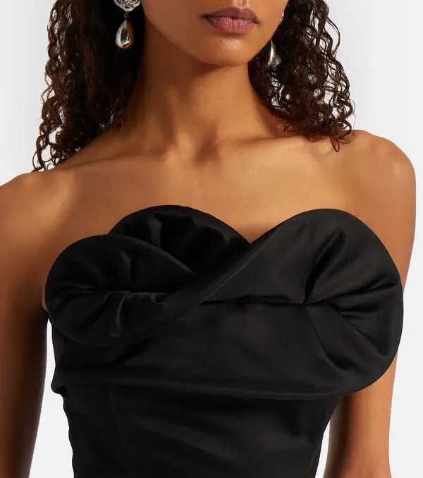 Magda Butrym Ruffled Bustier Top In Wool And Silk