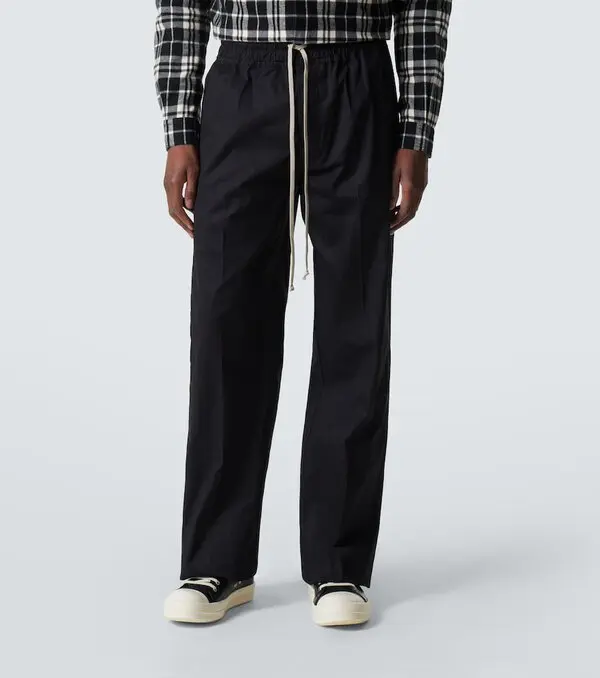 Rick Owens Dietrich Cotton-blend Wide-leg Trousers - Black