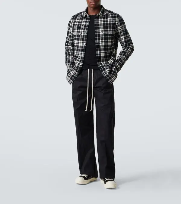 Rick Owens Dietrich Cotton-blend Wide-leg Trousers - Black