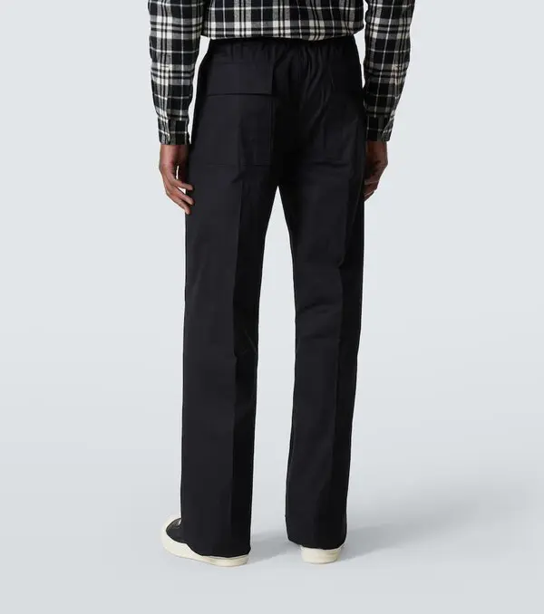 Rick Owens Dietrich Cotton-blend Wide-leg Trousers - Black