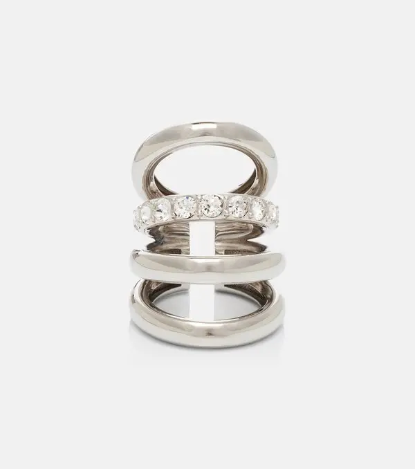 Rabanne Crystal-embellished Statement Ring - Silver