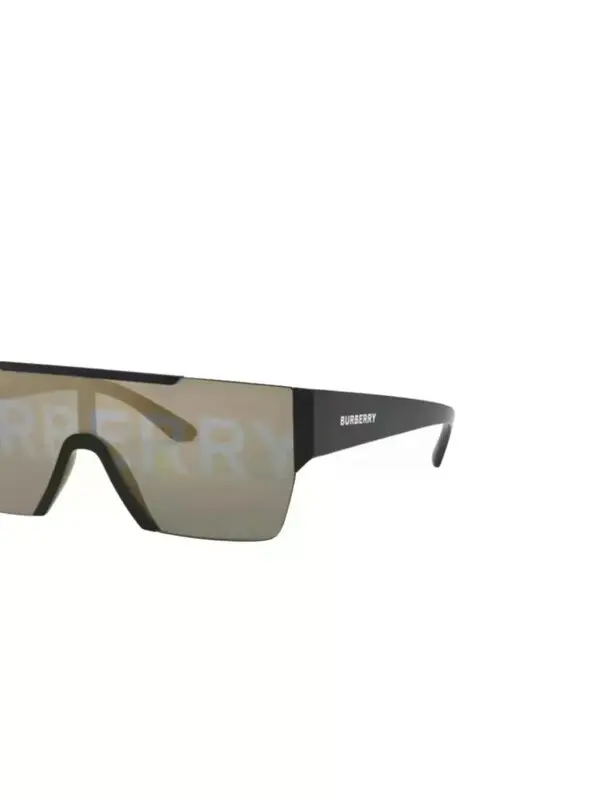 Burberry Be4291 Logo-lettering Shield Sunglasses - Black