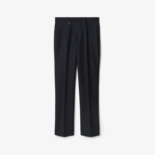 Burberry Wool Mohair Tailored Trousers - Navy