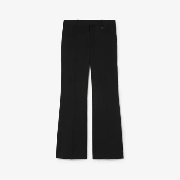 Burberry Wool Blend Tailored Flared Trousers