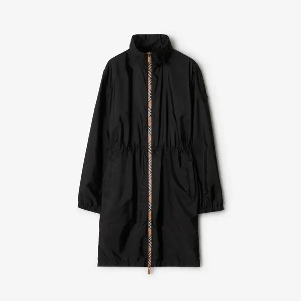 Burberry Long Checker-tape Nylon Parka