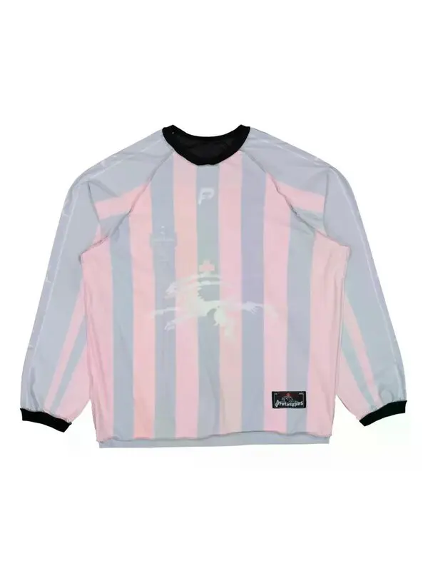 PROTOTYPES Striped Pattern Long Sleeve Crewneck Top