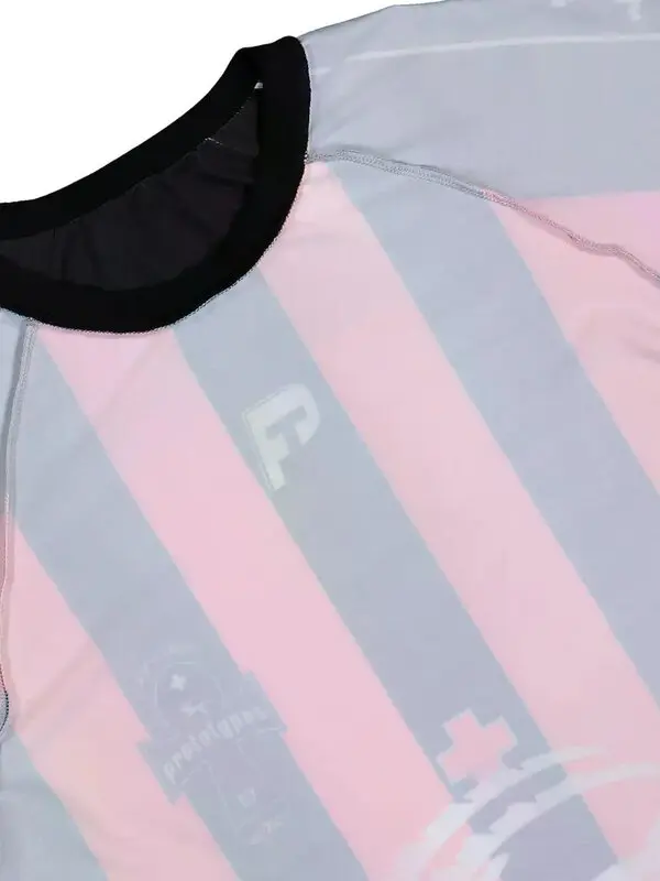 PROTOTYPES Striped Pattern Long Sleeve Crewneck Top