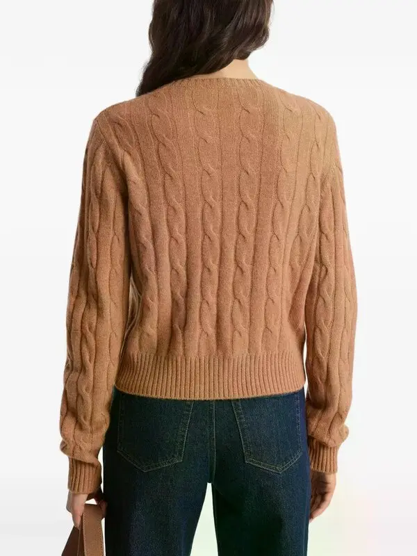Sporty & Rich Cable-knit Buttoned Cardigan - Brown