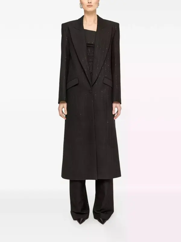 NISSA Sequin-embellished Peak Lapel Coat