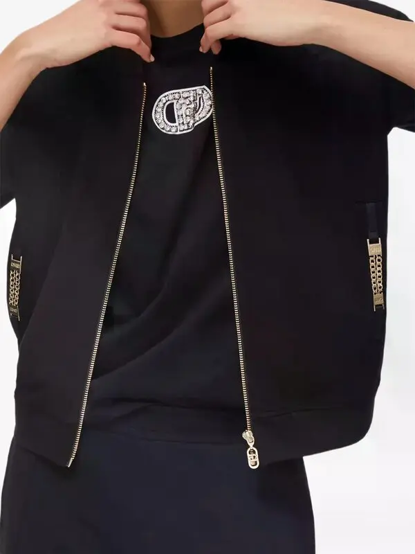 Liu Jo Chain Detail Zip Sweatshirt - Black