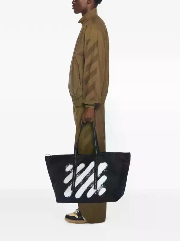 Off-White Diagonal Spray Day Tote Bag