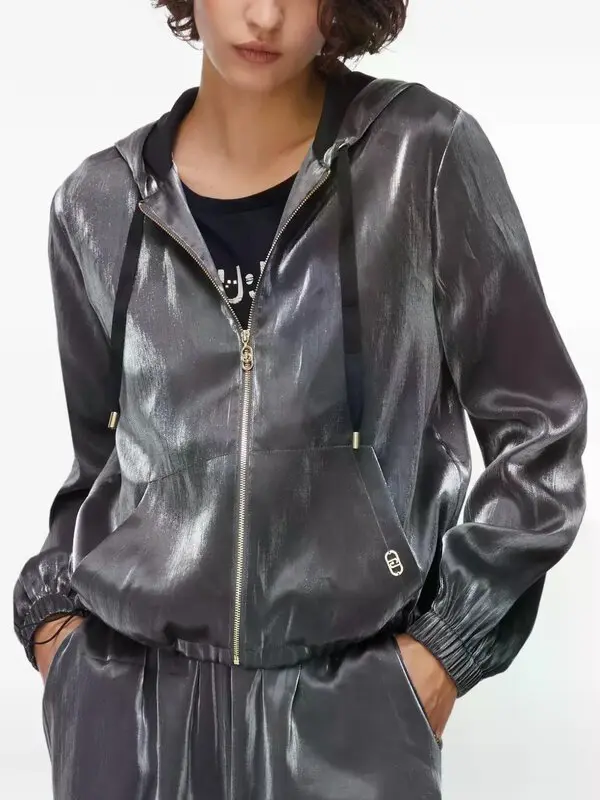 Liu Jo Laminated Hooded Zip-up Jacket