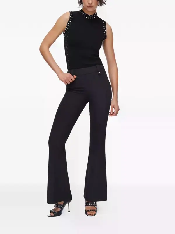 Liu Jo Flared Crepe Trousers With Stud Detailing