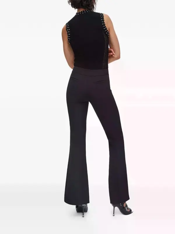 Liu Jo Flared Crepe Trousers With Stud Detailing