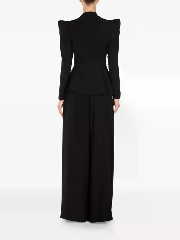 ARAFTU Arafatu Embellished Bow Peplum V-neck Wide Leg Jumpsuit