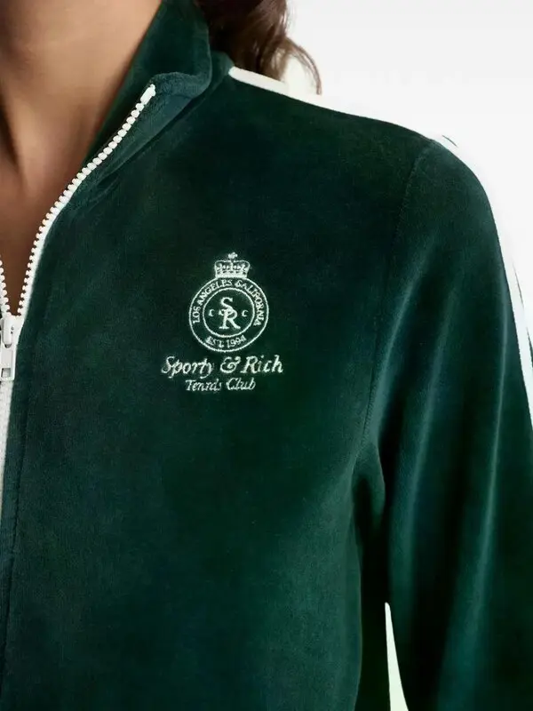 Sporty & Rich Zip-up Striped Sweater