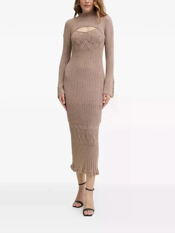 Guess Shinju Midi Dress With Ruffled Hem And Adjustable Straps