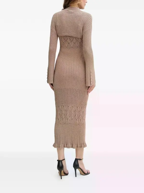 Guess Shinju Midi Dress With Ruffled Hem And Adjustable Straps