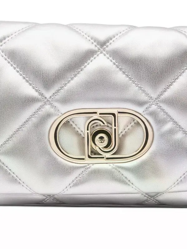 Liu Jo Lapuffy Medium Quilted Shoulder Bag - Silver