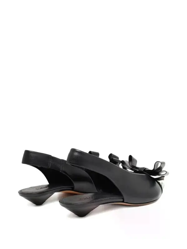 Chloé Slingback Kitten Heel Sandals With Bow And Stud Detailing