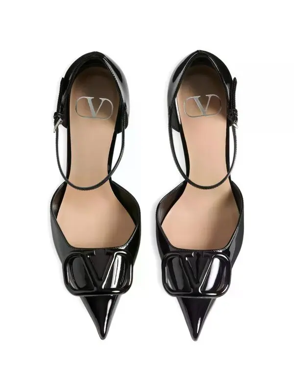 Valentino Garavani Vlogo Signature D'orsay Patent Leather Pumps - Black
