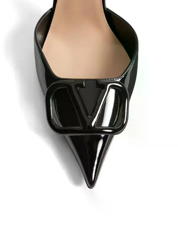 Valentino Garavani Vlogo Signature D'orsay Patent Leather Pumps - Black