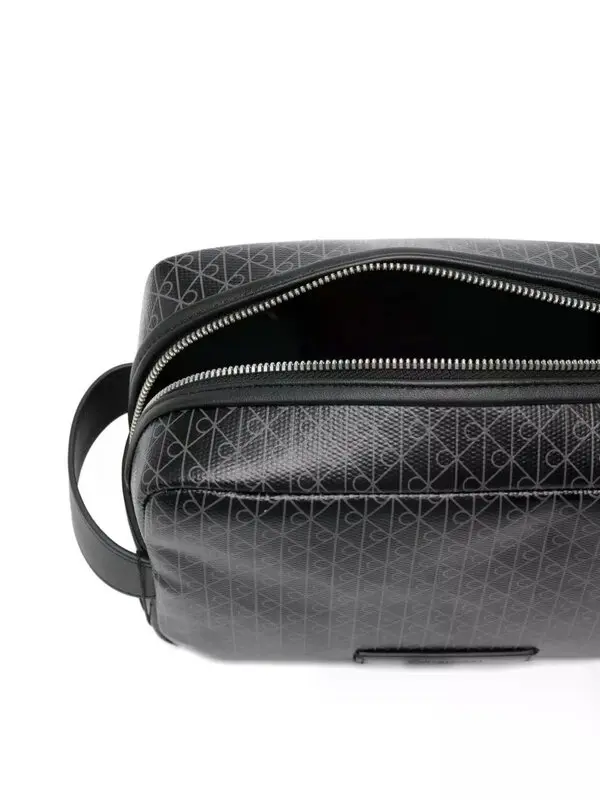 Calvin Klein Logo-patterned Wash Bag - Black
