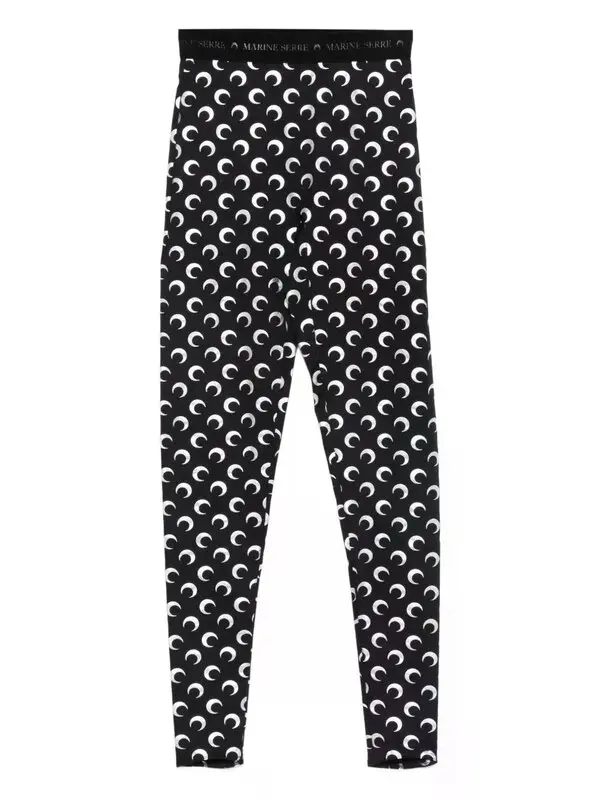 MARINE SERRE Moon-print Leggings - Black
