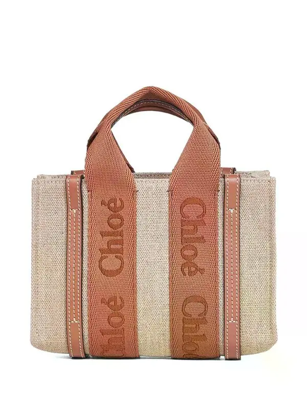 Chloé Woody Logo-embroidered Tote - Neutrals