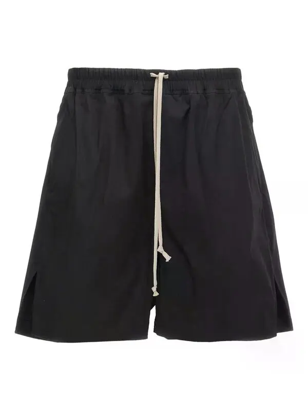 Rick Owens Drawstring Split Cotton Shorts