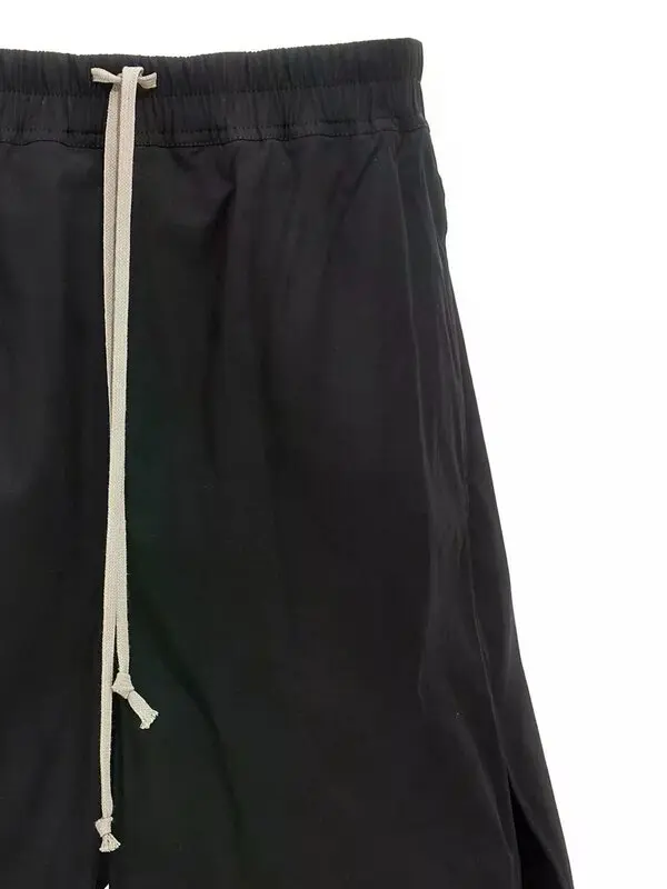 Rick Owens Drawstring Split Cotton Shorts