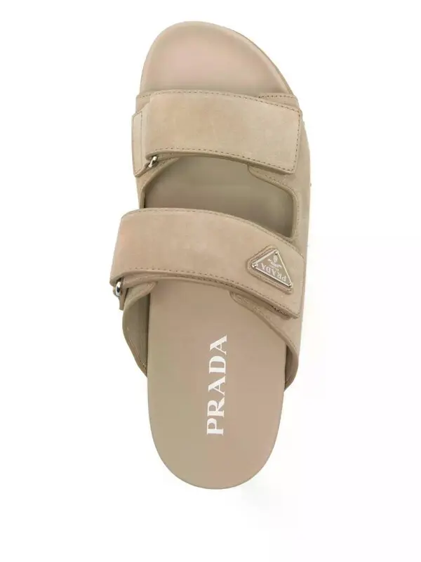 Prada Suede Band Sandals - Neutrals