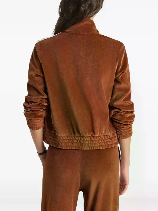 SPORTY & RICH Elio Stripe Logo-embroidered Sweatshirt - Brown