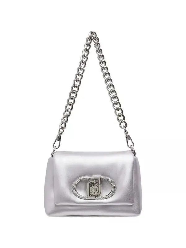 Liu Jo Small Lapuffy Crossbody Bag With Chain Strap - Silver