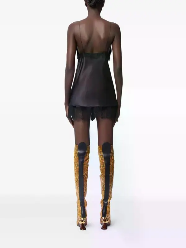 Nina Ricci Lace V-neck Silk Top