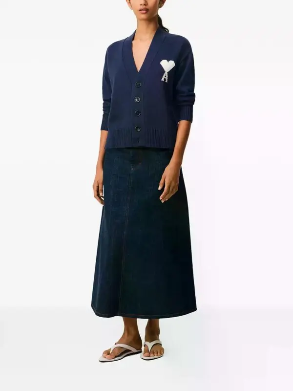 AMI Paris De Coeur V-neck Cardigan