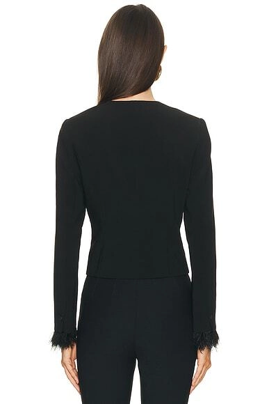 L'academie Eirah Jacket With Feather Trim