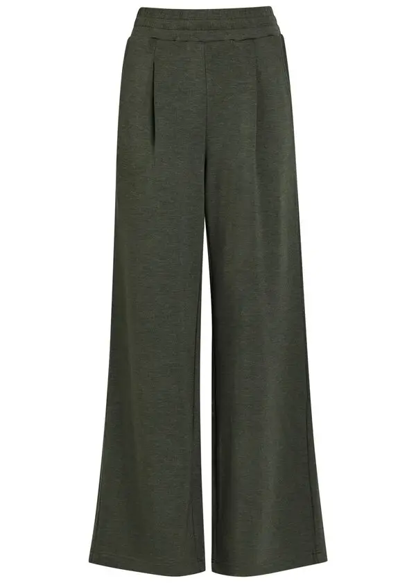 Varley Wide Leg Stretch-jersey Sweatpants - Olive