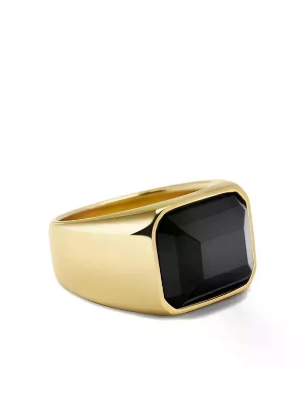 NIALAYA JEWELRY Tone Onyx Signet Ring