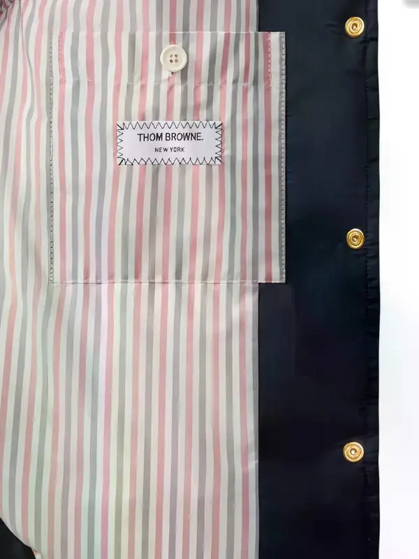 Thom Browne Down Hooded Jacket With Four-bar Detail