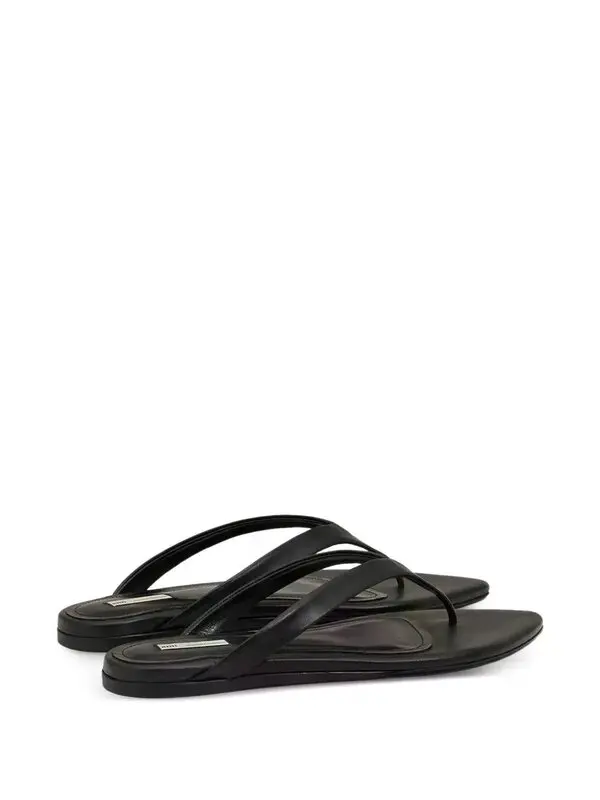 AMI Paris Pointed Toe Flat Sandals - Black
