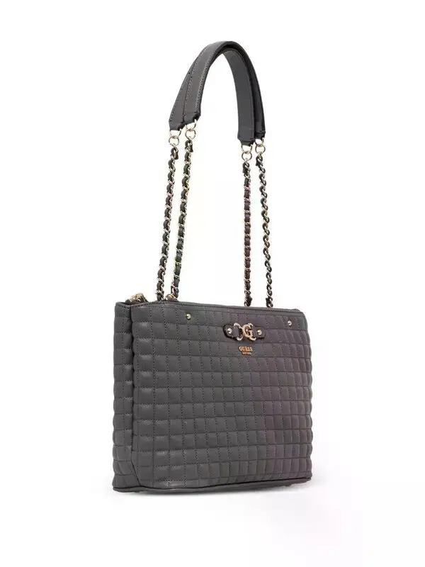 Guess Nadira Quilted Tote Bag With Chain Detail