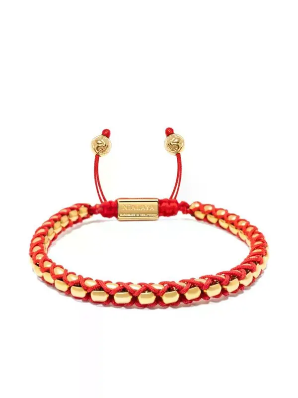 NIALAYA JEWELRY Box Chain Bracelet With String Detail