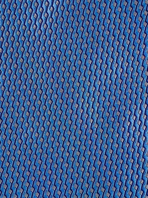 Eton Geometric-pattern Tie - Blue