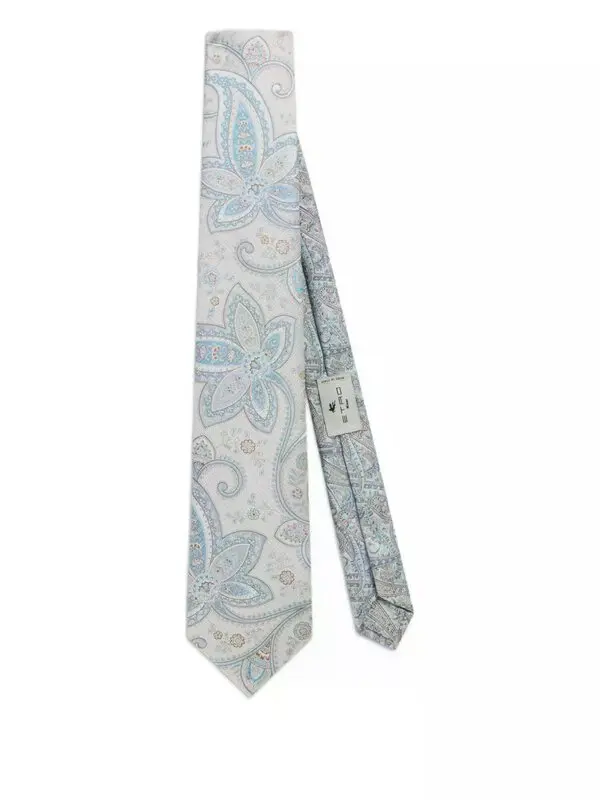 Etro Paisley Pattern Neck Tie - Blue