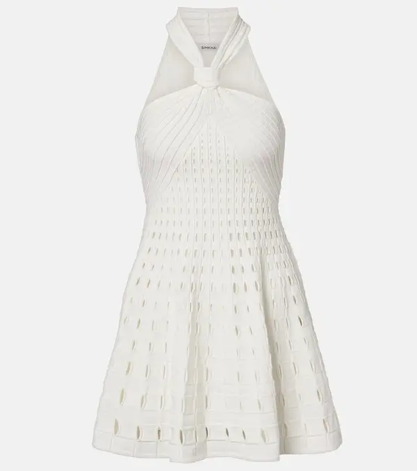 Simkhai Jenna Halterneck Mini Dress In Ivory - White