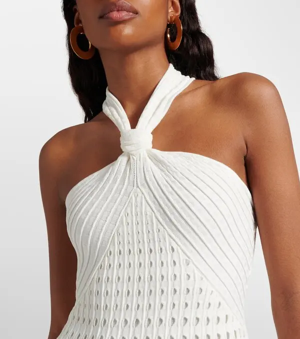 Simkhai Jenna Halterneck Mini Dress In Ivory - White