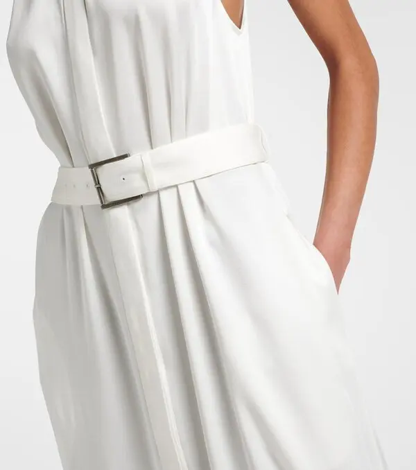 TOM FORD Crepe Satin Maxi Dress Off - White