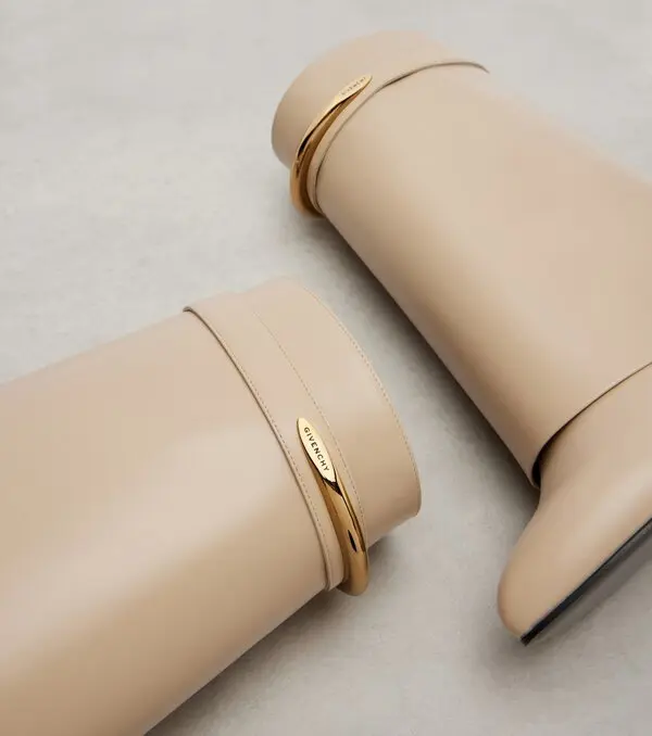 Givenchy Shark Leather Mid-calf Boots - Beige